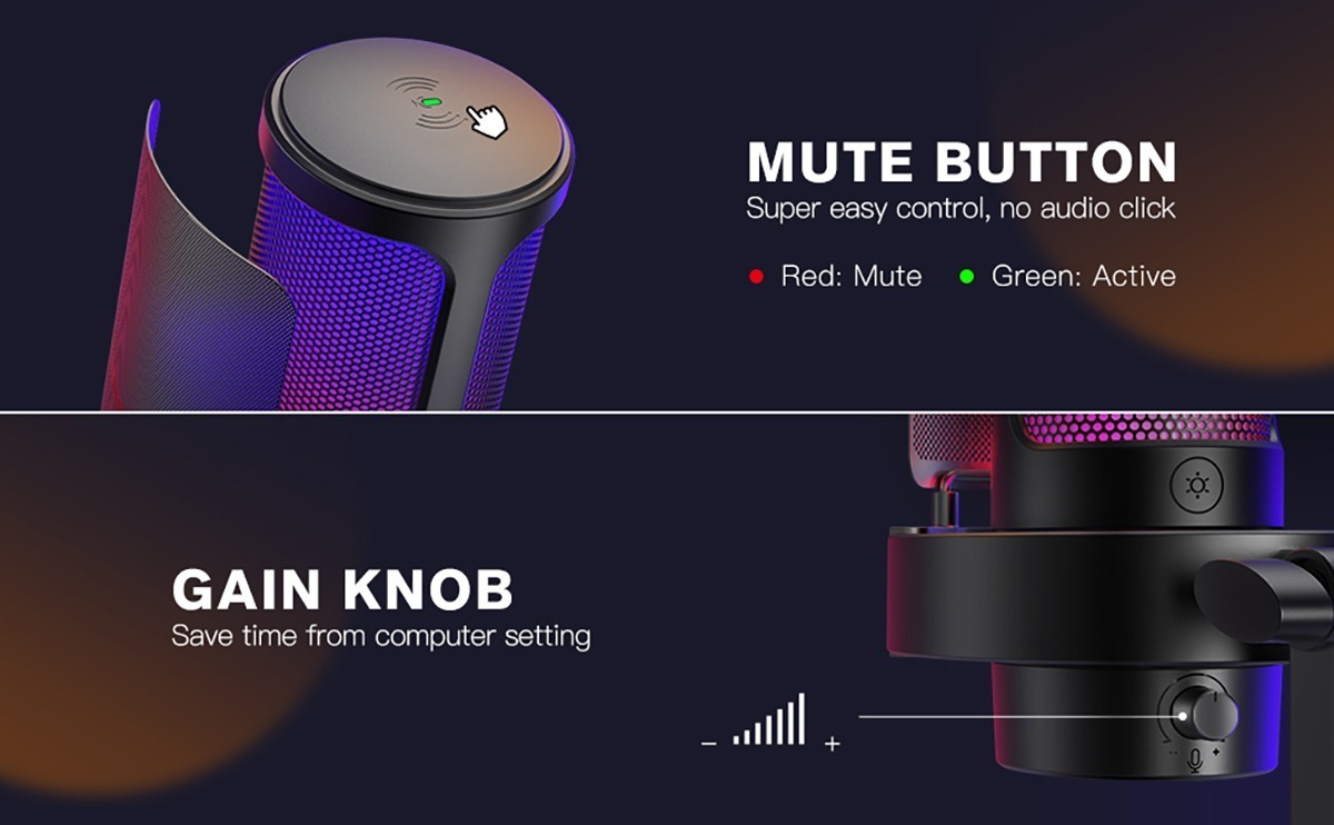 Microfone Condensador Fifine Ampligame Cardioide Gamer Com Led Rgb A8 Preto Luuk Young