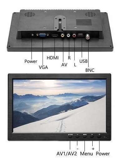 Tela Monitor Lcd 10.1 Colorida Controle Hdmi Vga Usb Av Mp5 Luuk Young