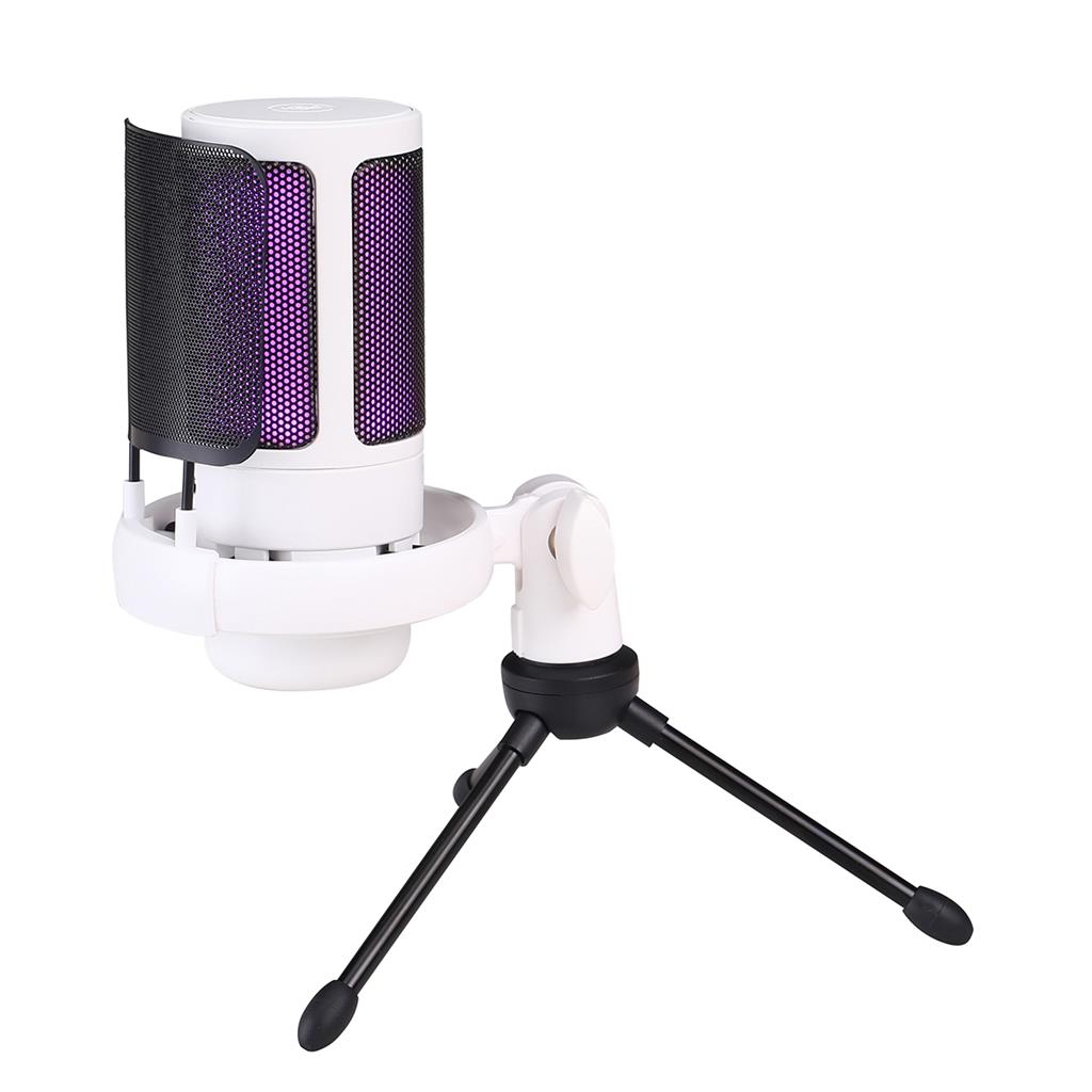 Microfone Gamer Profissional Com Fio Iluminação Led Rgb Touch ...