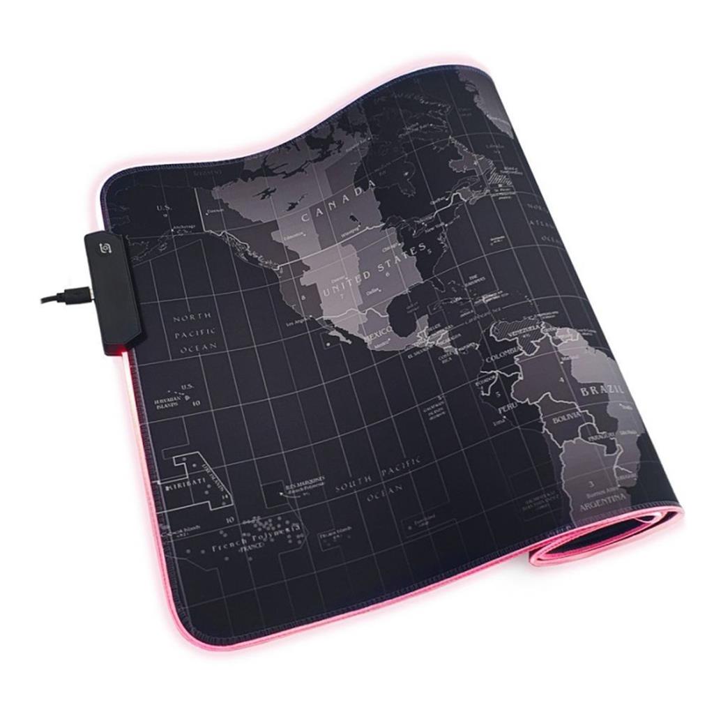 Mousepad Gamer Speed Mapa Mundi Iluminação Led Rgb Mouse Pad Desk Pad ...