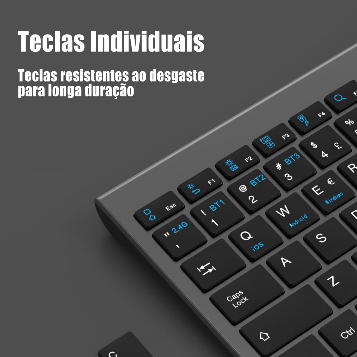 Kit Teclado Mouse Sem Fio 2.4g Recarregável Wireless Bk-8078 - LUUK ...