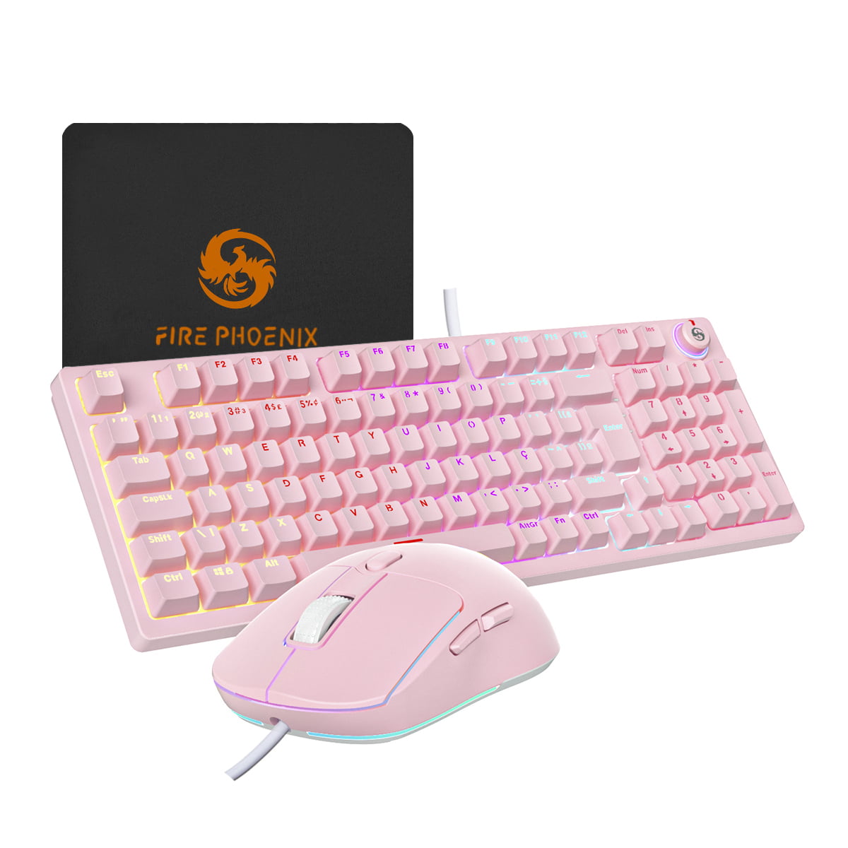 Teclado Mecânico E Mouse Gamer 7200 Dpi Switch Red Bk-08 Fire Phoenix ...