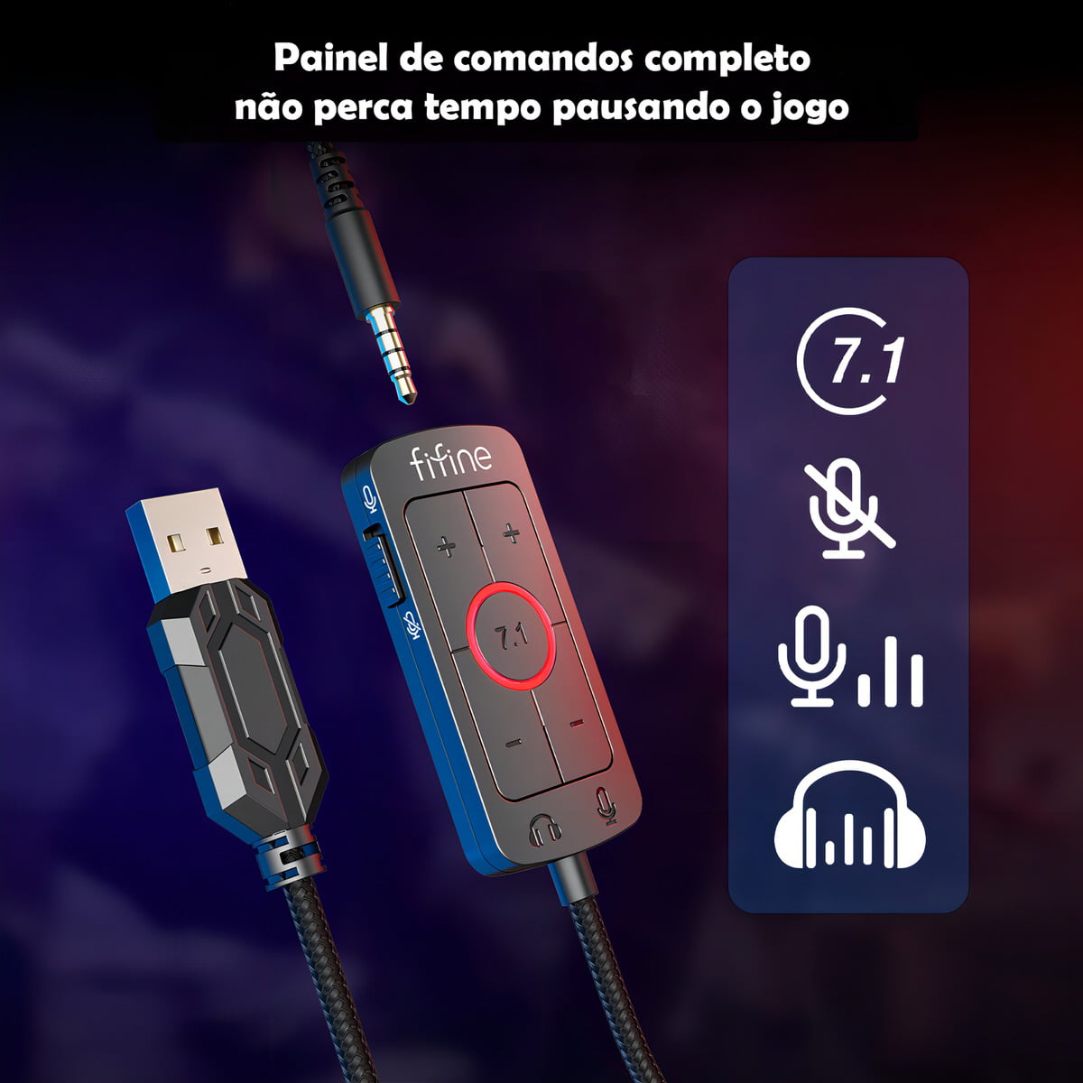 Fone Headset Gamer Usb Fifine Ampligame Virtual Surround Microfone ...