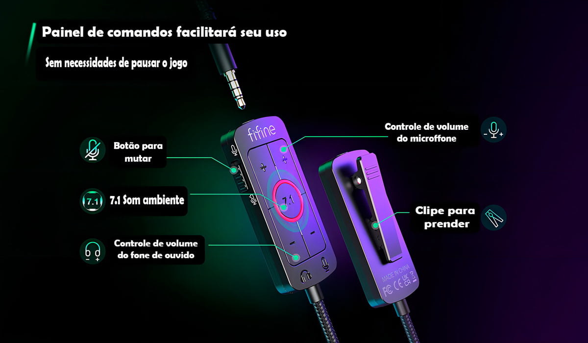 Fone Headset Gamer Usb Fifine Ampligame Virtual Surround Microfone ...