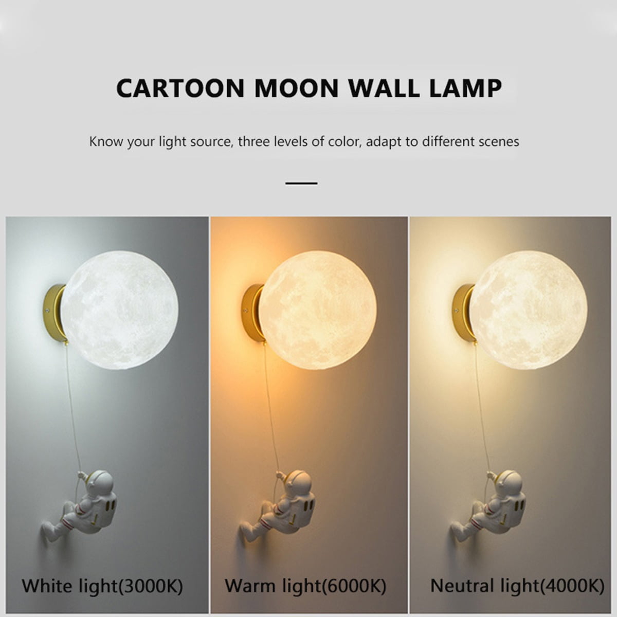 Lâmpada Luminária De Parede Lua 3d Com Astronauta Cyl6807 - LUUK YOUNG ...