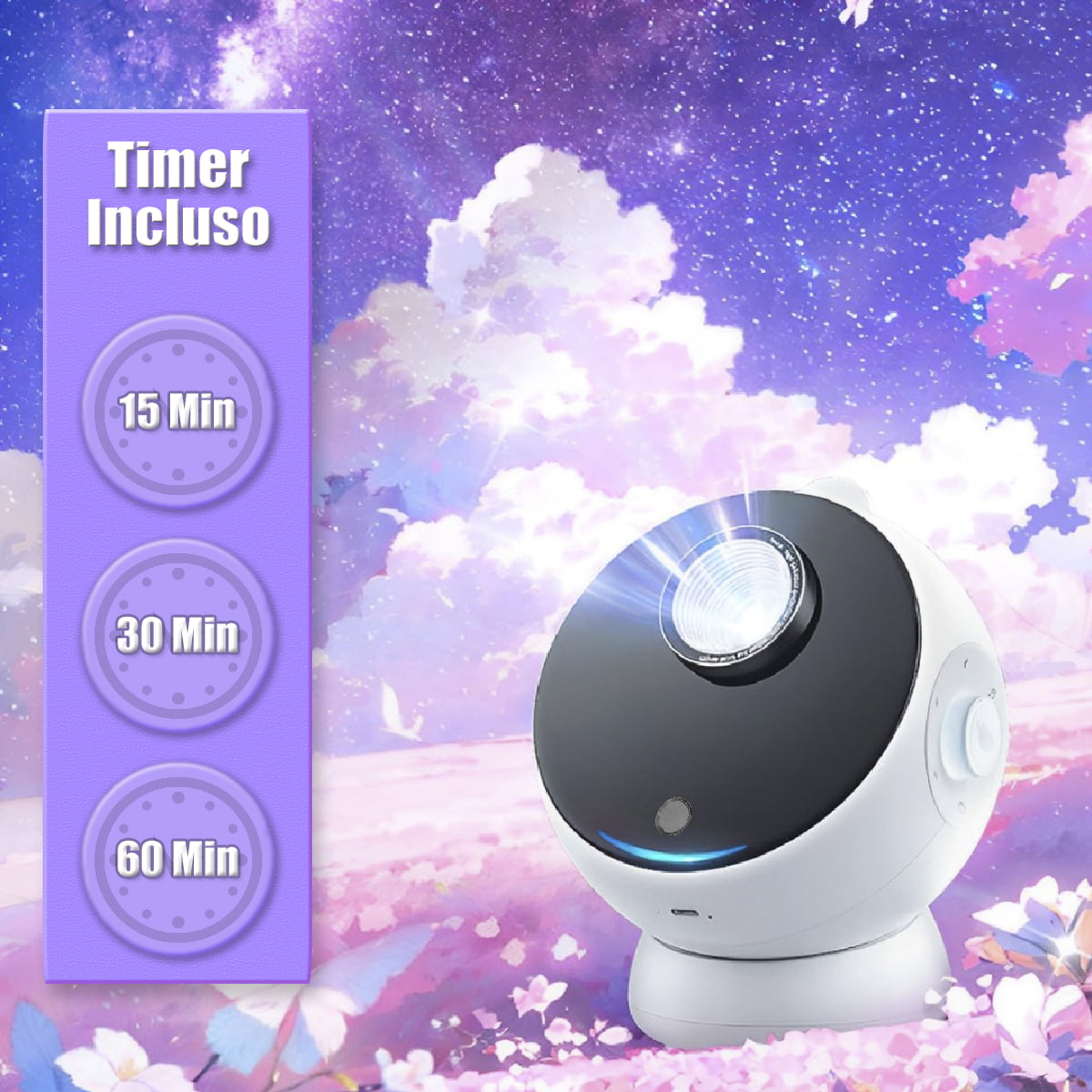 Luminária Projetor 4k Galaxy Lua Estrela Cadente Bluetooth Com Timer ...