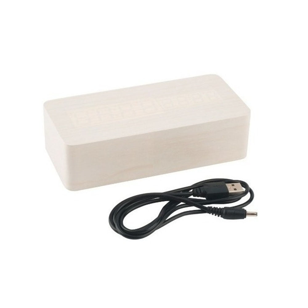 Relógio Led Digital Mesa Escritório Madeira Sensor Jh 1299 Luuk Young